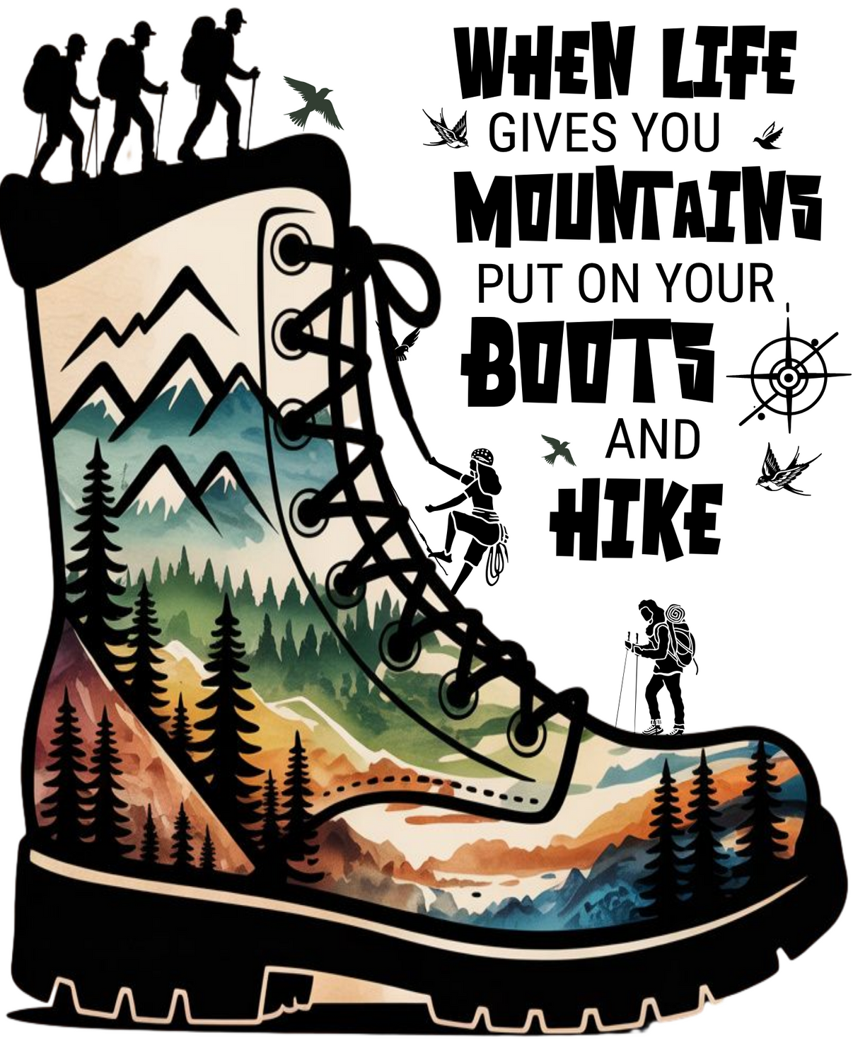 Travel Unisex Classic Crew T-Shirt (When Life Gives you Mountains) – thefabulous